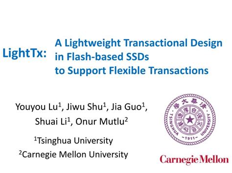 Ppt A Lightweight Transactional Design In Flash Based Ssds To Support Flexible Transactions