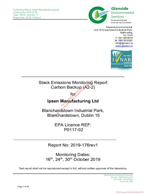 Fillable Online Stack Emissions Monitoring Report Carbon Backup A2 2
