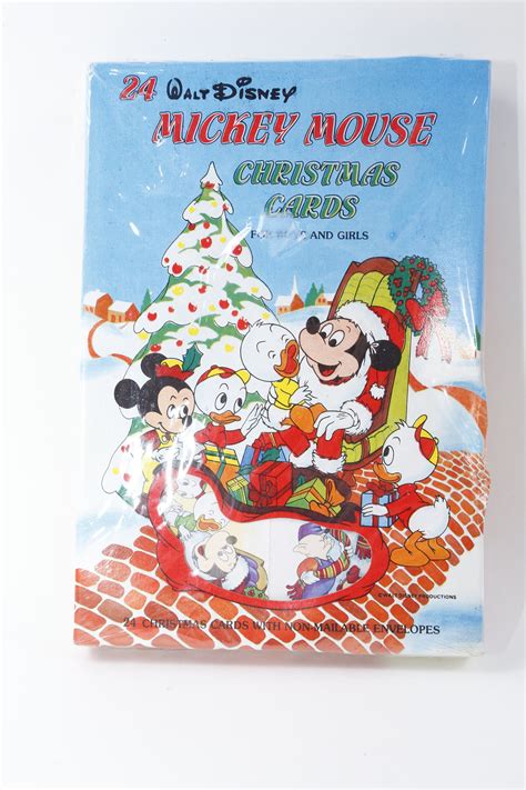 Walt Disney Mickey Mouse Christmas Cards Envelopes Set Holiday