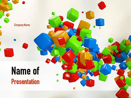 D Colored Cubes Presentation Template For PowerPoint Google Slides And Keynote PPT Star