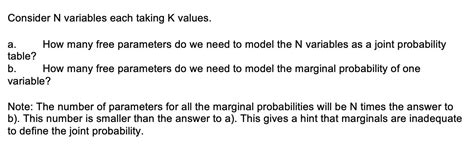 Solved Consider N Variables Each Taking K Values A How