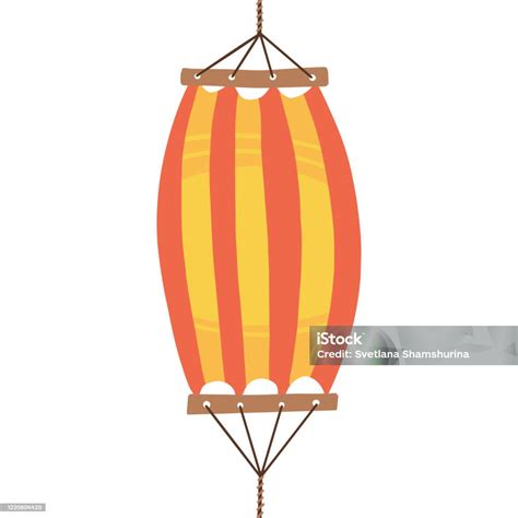 빨간 오렌지 해먹 아이콘입니다 웹 디자인에 대한 아무도 벡터 개념과 빨간색 노란색 줄무늬 해먹의 평면 만화 그림 맨 위 보기 흰색 배경에 격리 해먹에 대한 스톡 벡터 아트