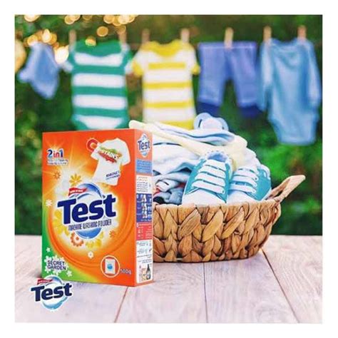 قیمت و خرید پودر ماشین لباسشویی تست مدل باغ پنهان وزن 500 گرم بسته 6 عددی