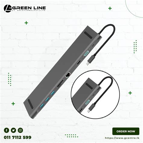 Baseus In USB Type C Hub Adapter GCENTRE Green Line