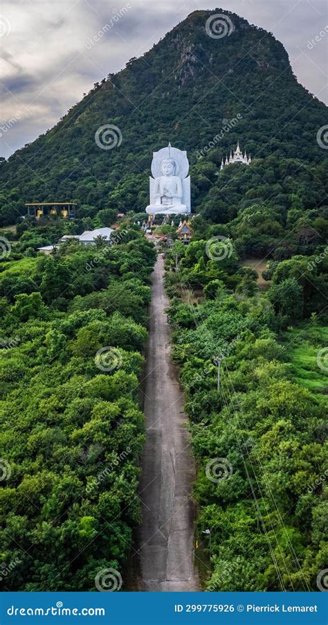 Aerial View Of Wat Tham Phrathat Khao Prang Temple In Lopburi Thailand