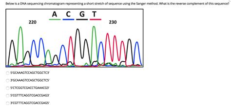 Solved Below Is A Dna Sequencing Chromatogram Representing A