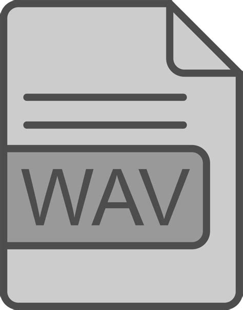 Wav File Format Line Filled Greyscale Icon Design 43672363 Vector Art