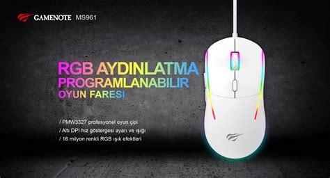 Havit Gamenote Ms961 Rgb Gaming Makrolu Oyuncu Mouse