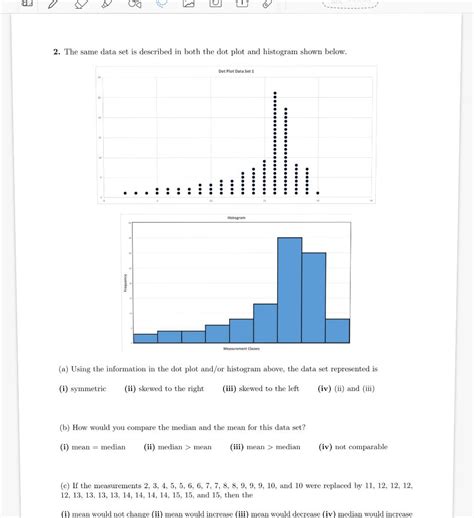 Solved TO 2 The Same Data Set Is Described In Both The Dot Chegg Com