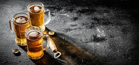 Premium Photo Glasses With Beer