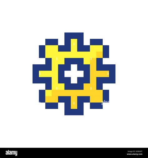 Settings Gear Pixelated Rgb Color Ui Icon Stock Vector Image And Art Alamy
