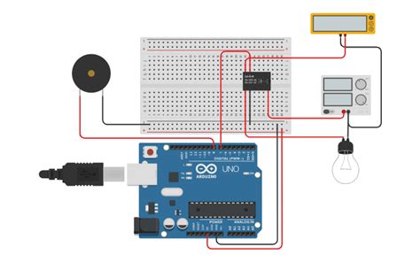 Circuit Design Relé Lu 5 R Multímetro Buzzer Tinkercad