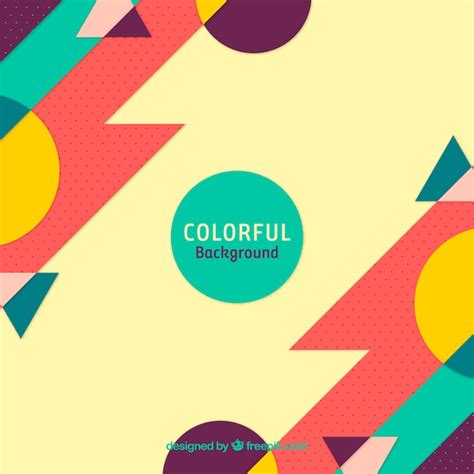 다채로운 추상적 인 모양 배경 무료 벡터