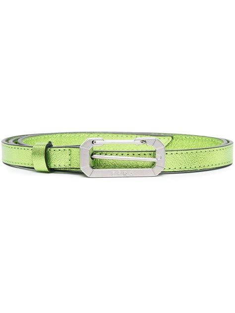 Eéra Metallic Effect Belt In Green Modesens