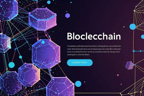 Blockchain Concept Banner With Abstract Geometric Polygonal Connecting