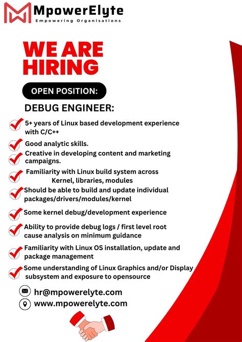 Hiring Linuxkernel Driverdevelopment Debugengineer Embeddedsystems Preeti G