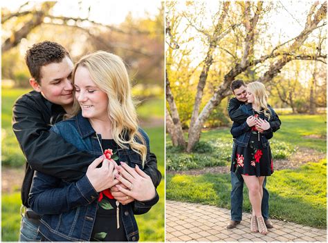 Ogden Gardens Engagement Photos In Valparaiso Indiana Jordin Ben