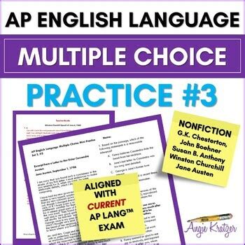 AP English Language Multiple Choice Mini Practice Set 3 AP Lang Test Exam
