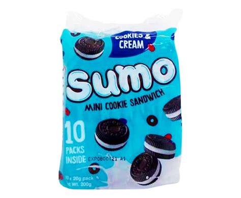Monde Sumo Mini Cookie Sandwich Cookies And Cream 10 Packs X 20g