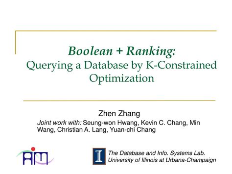 Ppt Query Optimization Boolean And Ranking For Database Queries