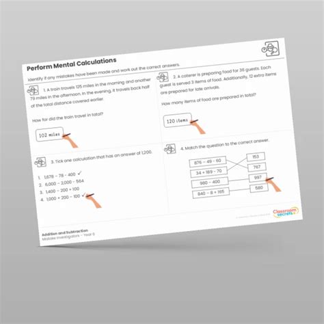Year 6 Addition And Subtraction Mistake Investigators Resource