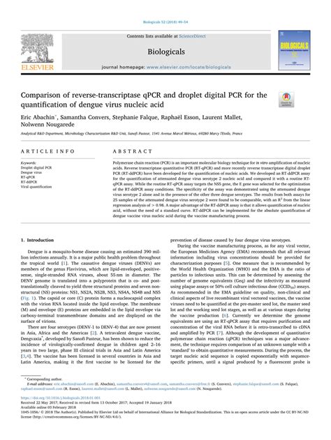 Pdf Comparison Of Reverse Transcriptase Qpcr And Droplet Digital Pcr For The Quantification Of