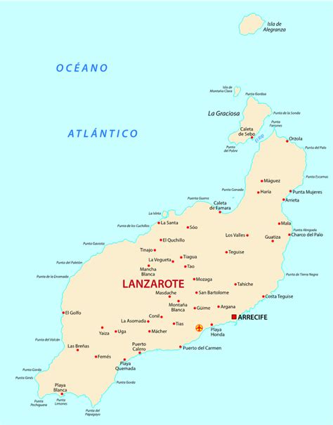 Tourist Map Of Lanzarote Must See Places
