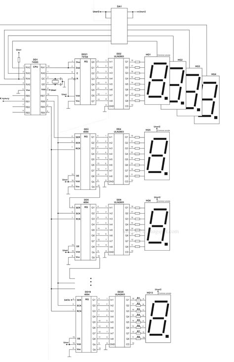 Микроконтроллеры Ремонт информационного табло Схема табло