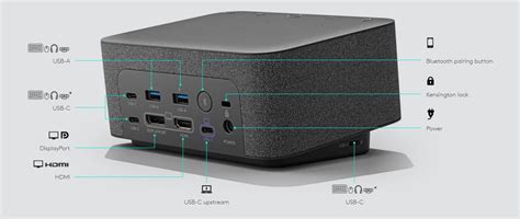 Genuine Logitech LOGI DOCK USB C Docking Station Controls Meeting Speakerphone LOGITECH