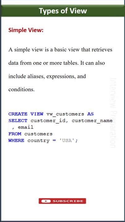Interview Preparation On Linkedin Most Asked Sql Interview Questions Types Of View In Sql