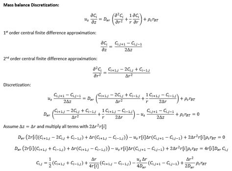 Python 2d Steady State Heat And Mass Balance In Cylindrical Coordinate Pde Discretization