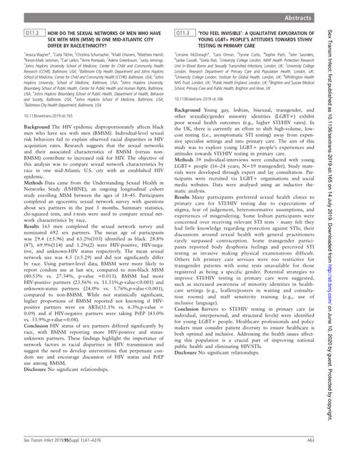 PDF O How Do The Sexual Networks Of Men Who Have Sex With Men MSM In One Mid Atlantic