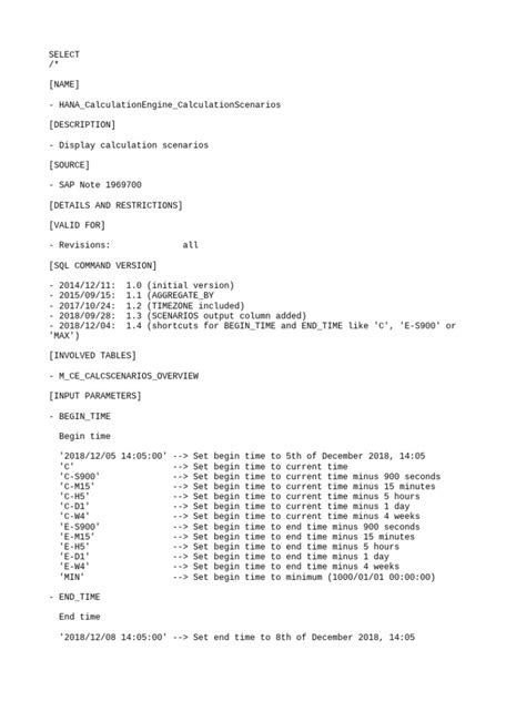 hana calculationengine calculationscenarios pdf computer data