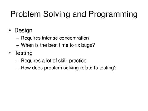 Ppt Strategies For Effective Programming And Bug Fixing Insights