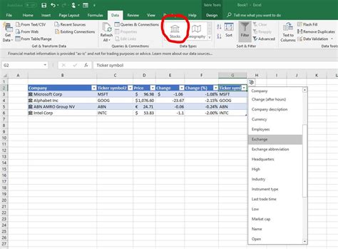 I Have The New Stock And Geography Data Types In My Office 365 Ama