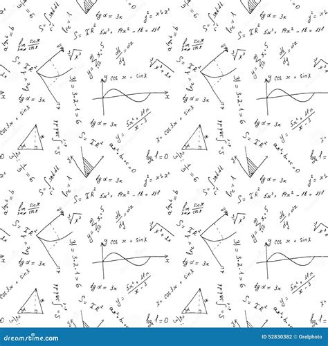 Seamless Math Background Stock Vector Illustration Of Plus 52830382