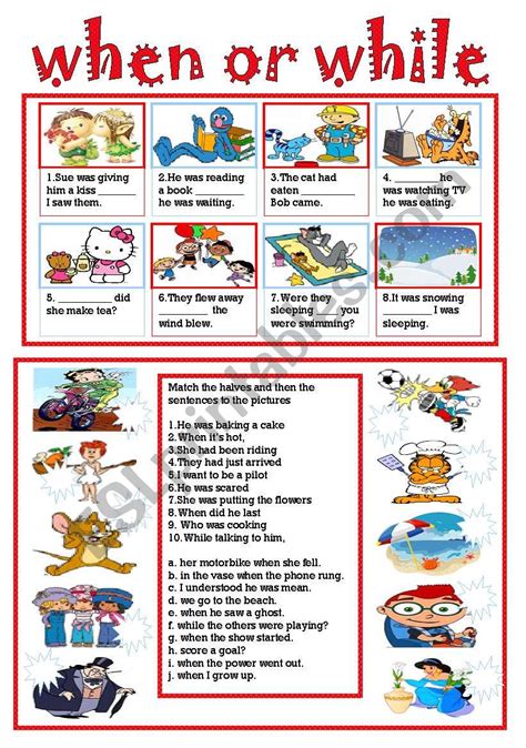 When Or While Esl Worksheet By Liliaamalia