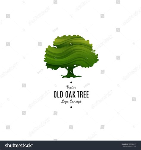 Big Old Oak Tree Vector Logo Stock Vector Royalty Free 727545019 Shutterstock