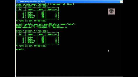 Mysql 01 09 Tables Update Values Youtube
