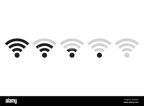 Wi Fi Signal Icon Connection Strength Illustration Black And Gray Design Vector Technology