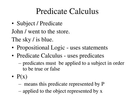 Ppt Predicate Calculus Powerpoint Presentation Free Download Id