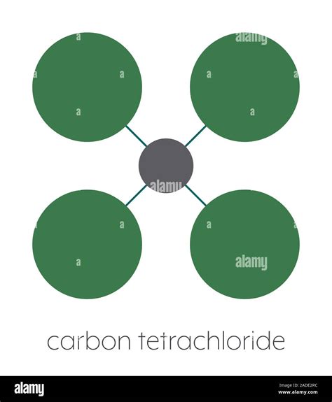 Carbon Tetrachloride Tetrachloromethane Solvent Molecule Stylized Skeletal Formula Chemical