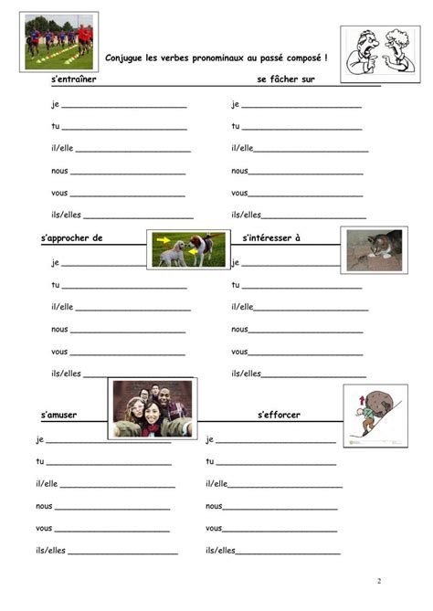 Passé Composé Verbes Pronomonaux Worksheet Live Worksheets