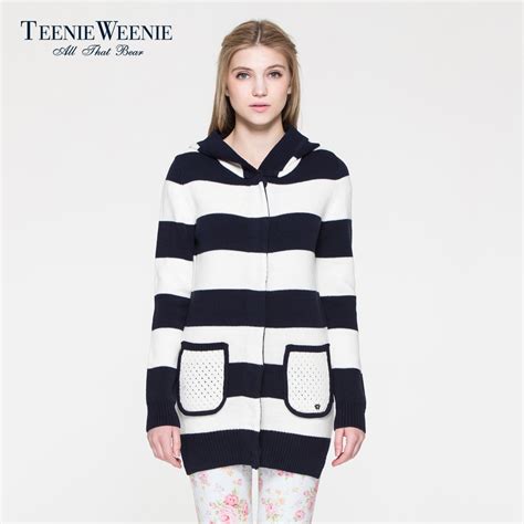Teenie Weenie小熊2015专柜正品女装连帽开衫毛衣ttck51111kteenieweenie官方旗舰店