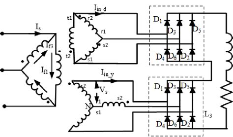 12 Pulse Converter With Input Transformer Dy11 D0 Connection Download Scientific Diagram