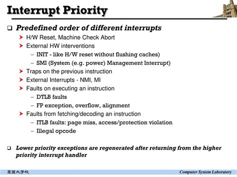Ppt Computer System Architecture Interrupt And Precise Exception