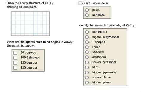 Solved Draw The Lewis Structure Of XeCl 4 Showing All Lon Chegg Com