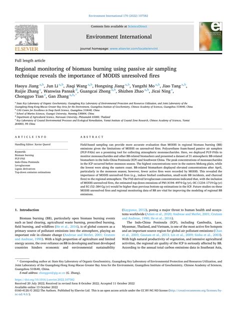 pdf regional monitoring of biomass burning using passive air sampling