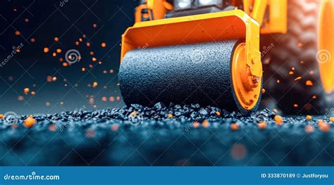 Asphalt Compaction Roller Close Up Stock Illustration Illustration Of