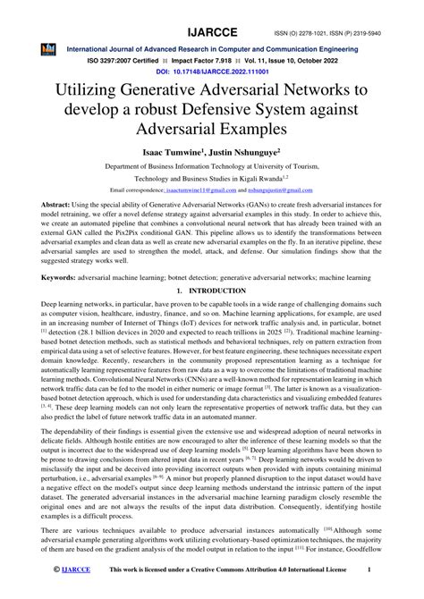 Pdf Utilizing Generative Adversarial Networks To Develop A Robust Defensive System Against